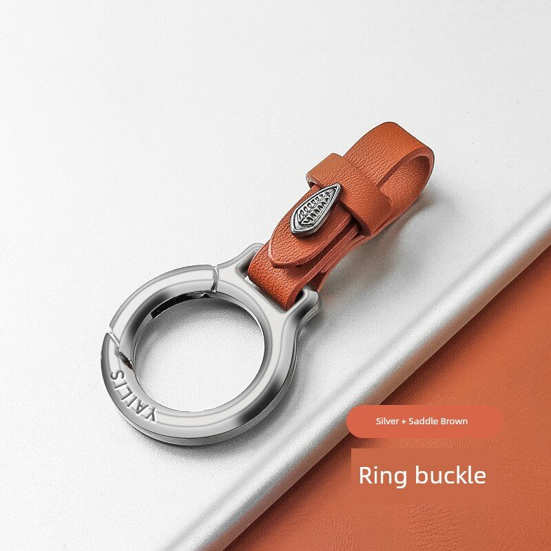 Серебряный автомобильный брелок-лента седельного коричневого цвета, противоугонный для машин, прочный держатель ключей