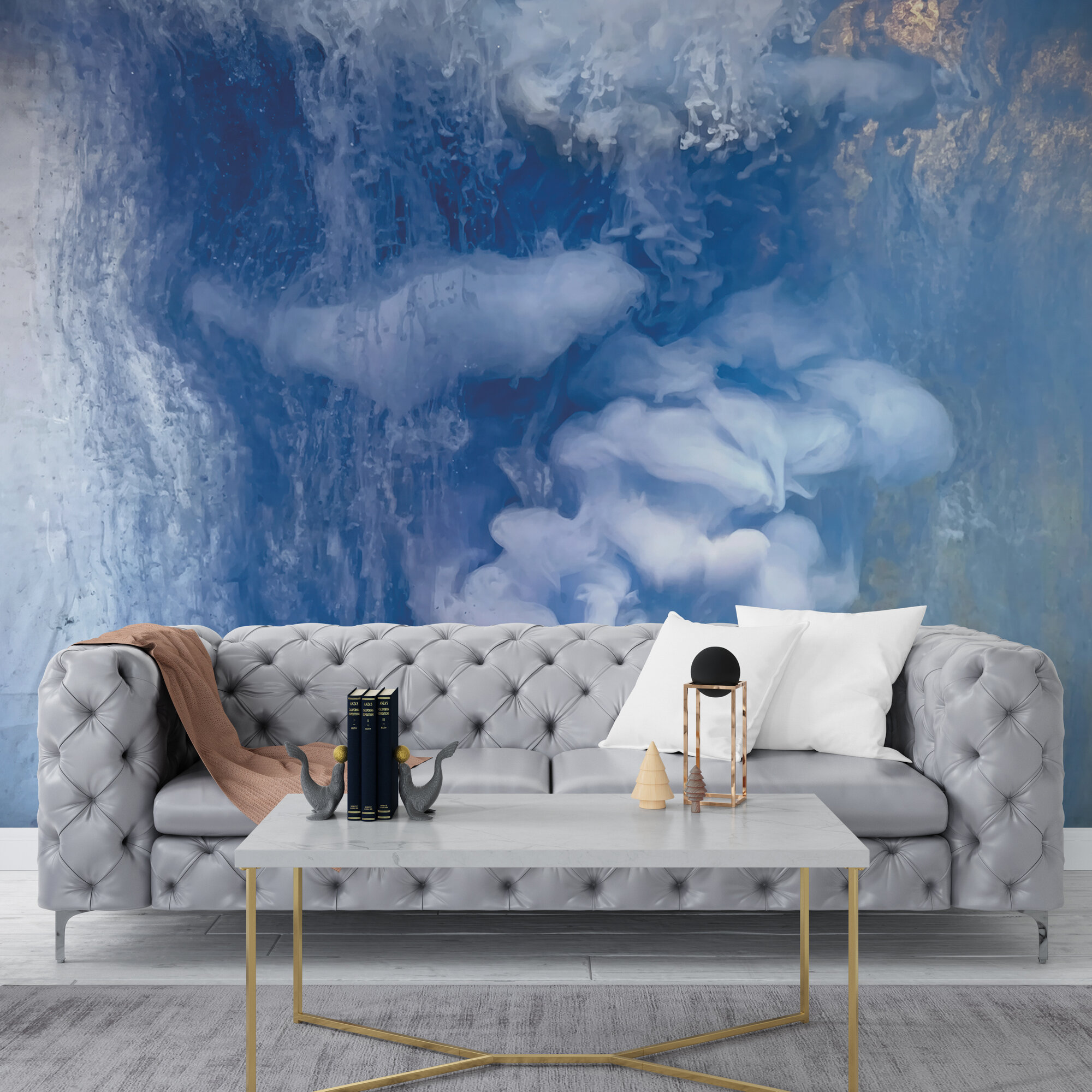 Гибкий мрамор Marmory "Дымка", морозостойкий, бесшовный, 142x285см