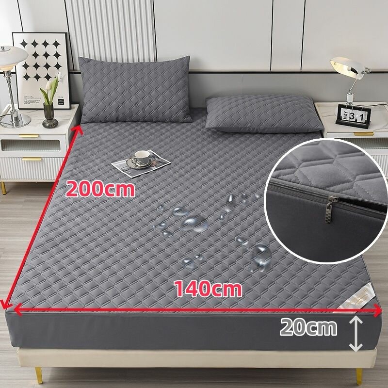 Водонепроницаемый стеганый чехол для матраса с застежкой-молнией; Чехол для матраса с шестью сторонами, все включено