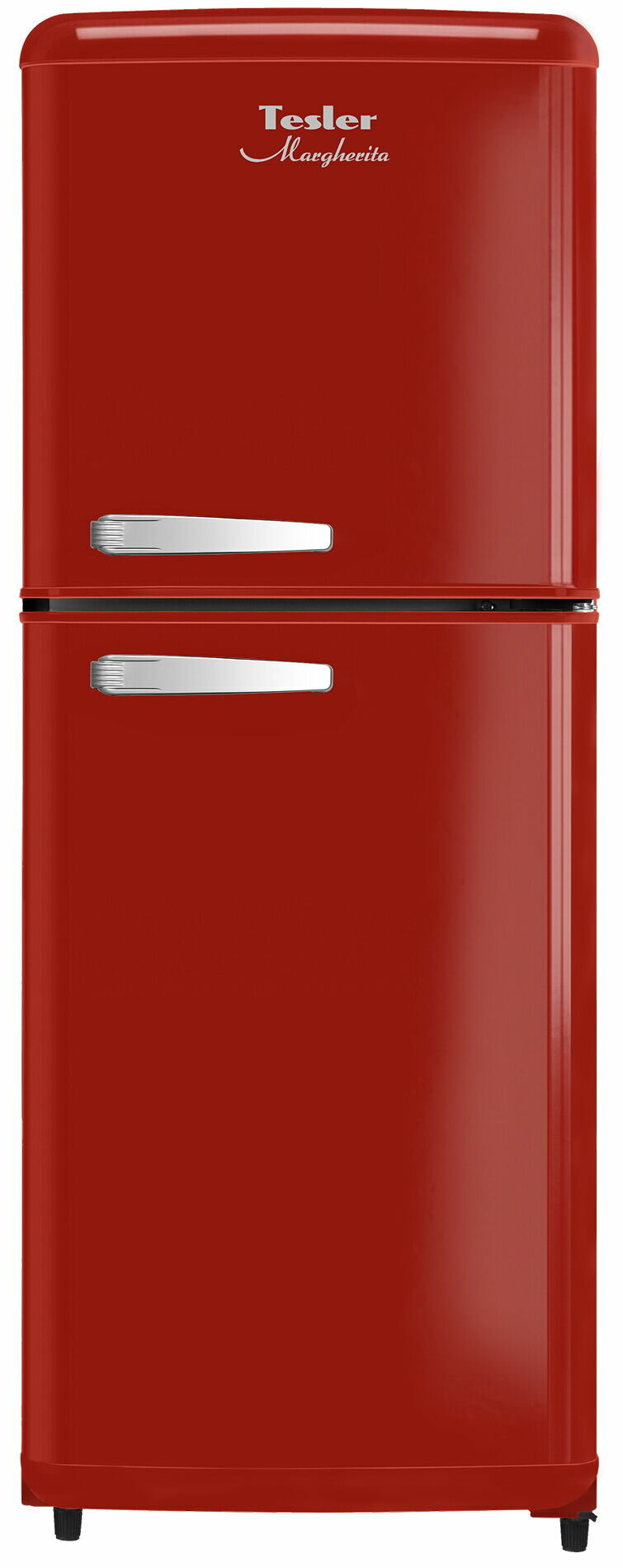 Холодильник TESLER RT-110 REDBERRY ретро красная ягода, 123.1х45.5 см, верхняя морозилка, 3 полки