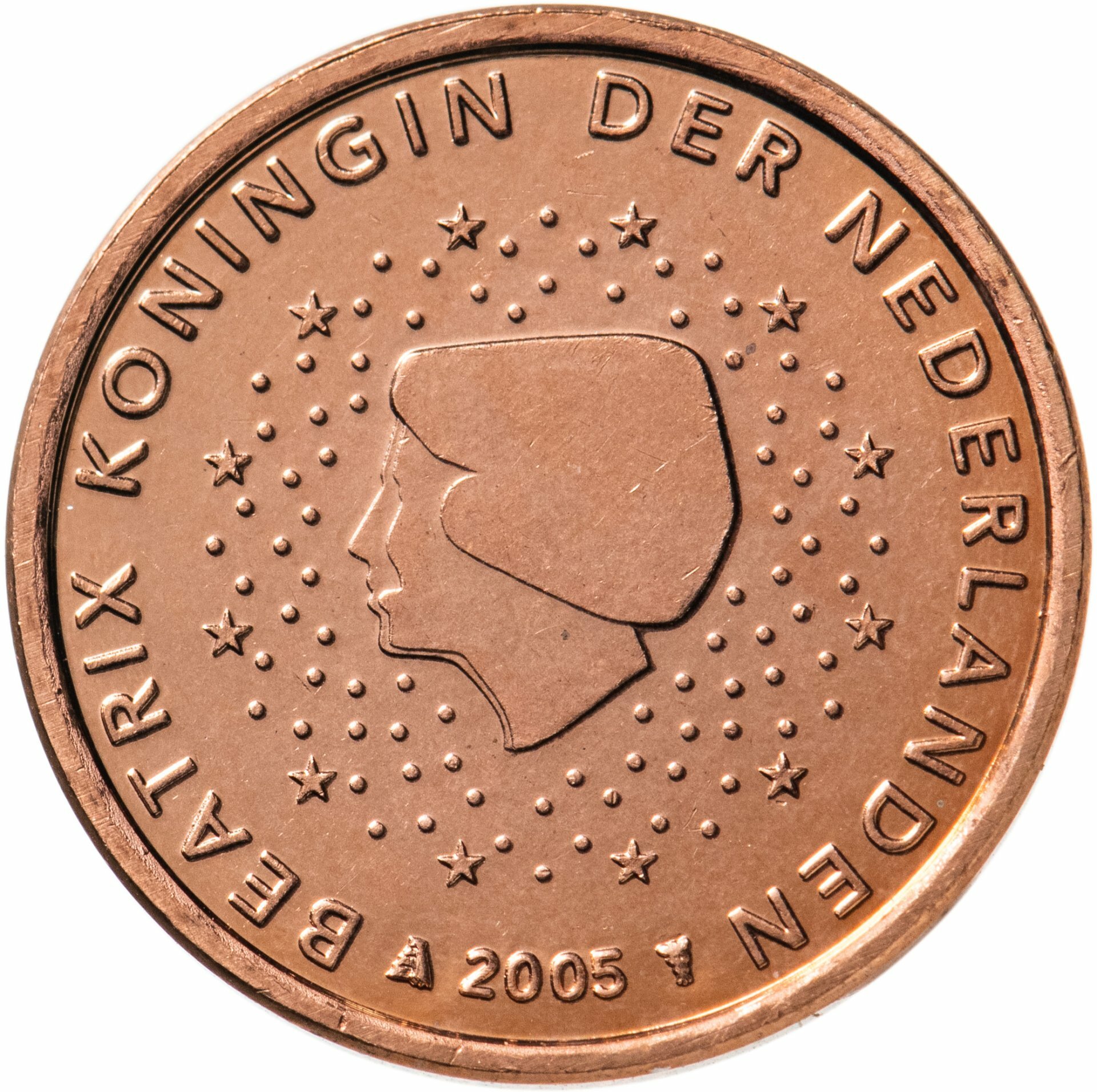 Нидерланды 1 евроцент cent 2005, Сталь, в сохранности UNC