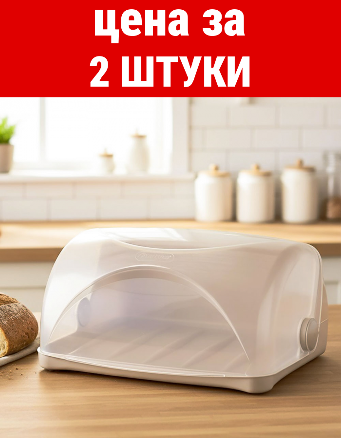 Комплект 2 шт, Хлебница "Грана" мокко