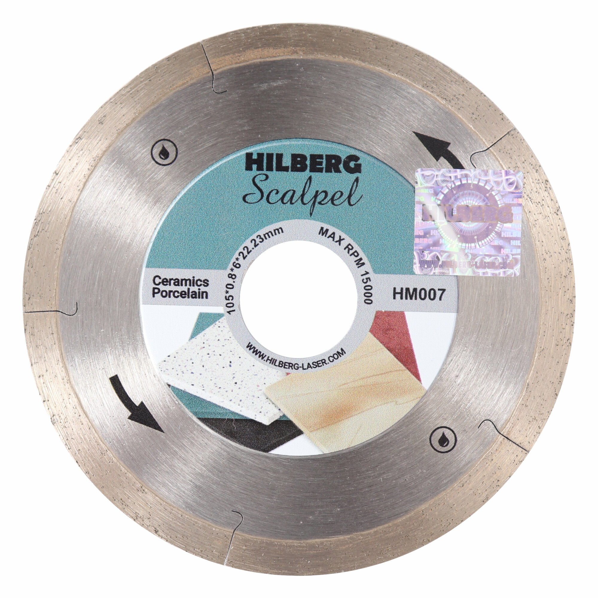 Диск алмазный отрезной Hilberg 105x22.23 Scalpel 0.8 мм HM007