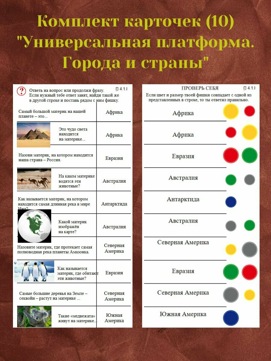 Комплект карточек (10) "Универсальная платформа. Города и страны"