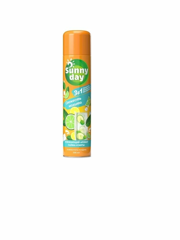 Освежитель воздуха Sunny Day Освежающий мохито, ароматы хорошего настроения, 300 мл