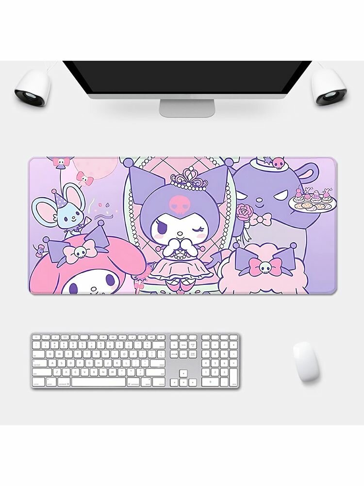 Коврик для мыши Kuromi "Санрио", с нескользящим основанием, 40х90 см