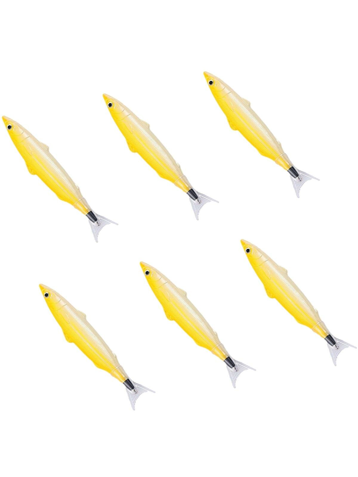 6шт Шариковая ручка в форме рыбки, забавный инструмент для письма 0,5 мм