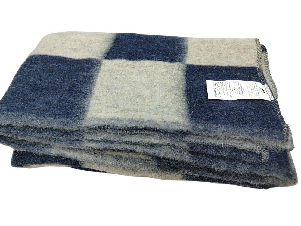 Одеяло п/ш 70% шерсть, плотность 400 г/м2. (сине-серое) 140х205