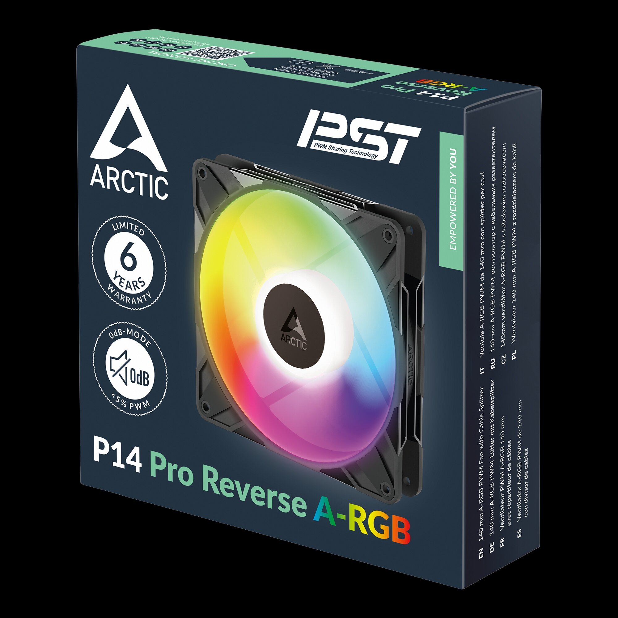 Вентилятор 140x140x27 Arctic P14 Pro Reverse A-RGB ACFAN00323A