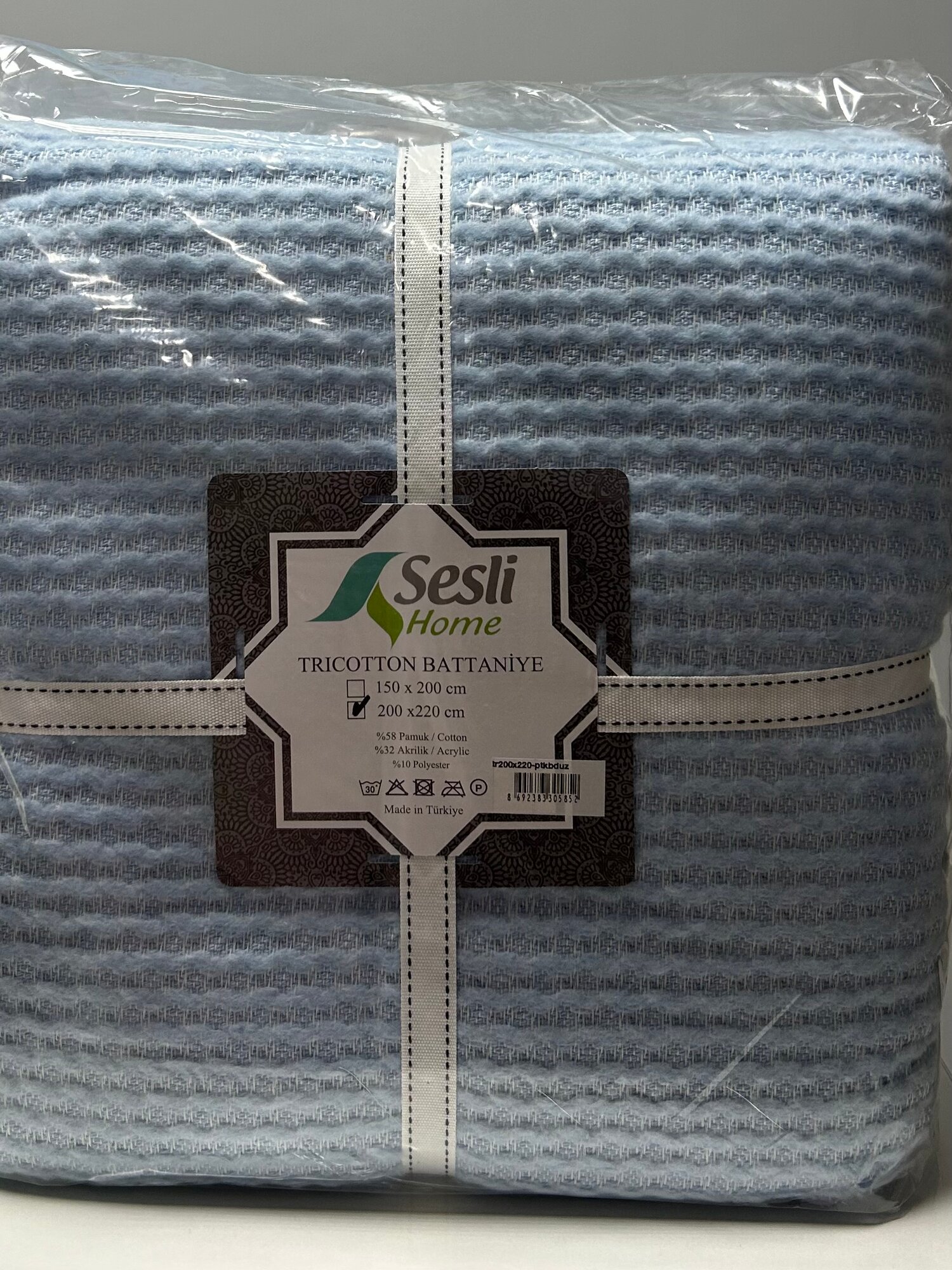 Покрывало SESLI номе Турция 200 х 220 см. TRICOTTON на евро Кровати и диванчики. Плотность 400г/м2. Цвет голубой. Отлично на подарок.