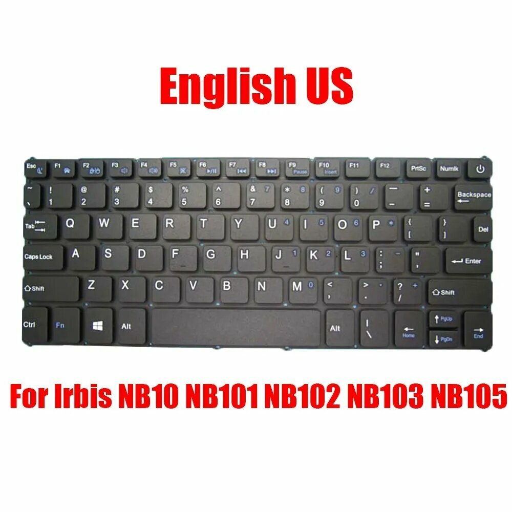 RTDPART Клавиатура проводная для Irbis NB10 NB101 NB102 NB103 NB105, Английская раскладка, черный