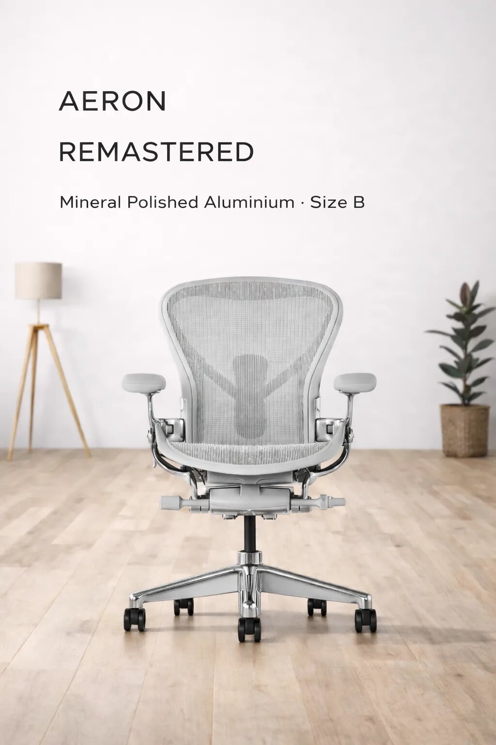 Кресло Herman Miller Aeron Mineral / Polished Aluminum, размер B