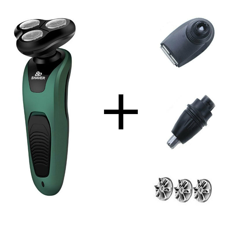 8D бритва многофункциональная мужская 3-в-1 электрическая бритва для всего тела, моющаяся, с USB зарядкой для автомобиля, триммер для бороды
