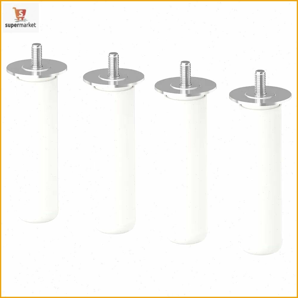 Ножки Ikea LTTHET, белые/металлические, 11 см
