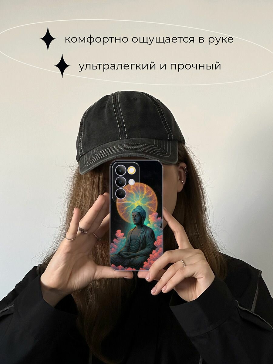 Чехол на Realme C85 Pro / Реалми C85 Про с принтом Монах медитирует — фото 1