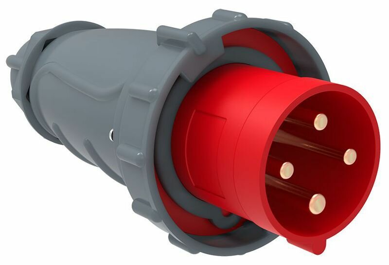 Вилка кабельная IEK электрическая, 63А, 3P+PE, 6ч, 380-415В, IP67