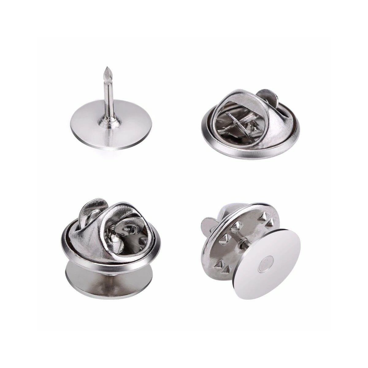 Основа для значка с цанговым зажимом от Bag&You, 20 штук- цвет никель