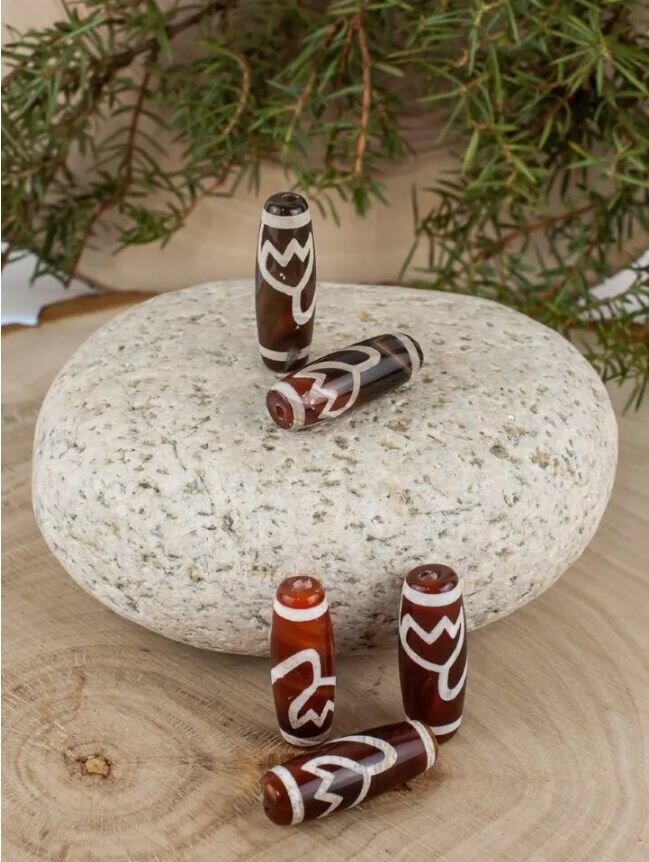 Бусина Дзи / Лотос / Агат / 1 шт