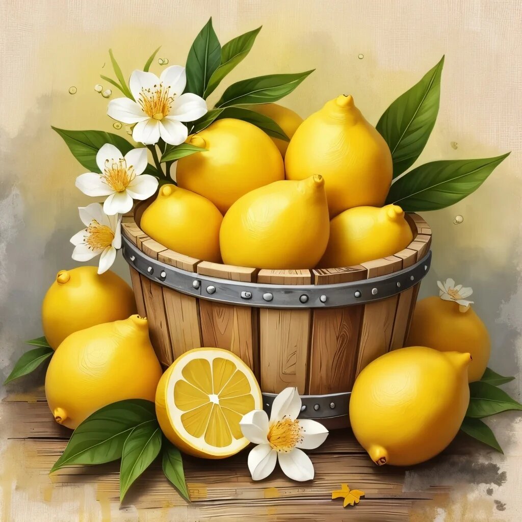 Наборы для вышивки крестом цветок лимона для начинающих 30X30CM