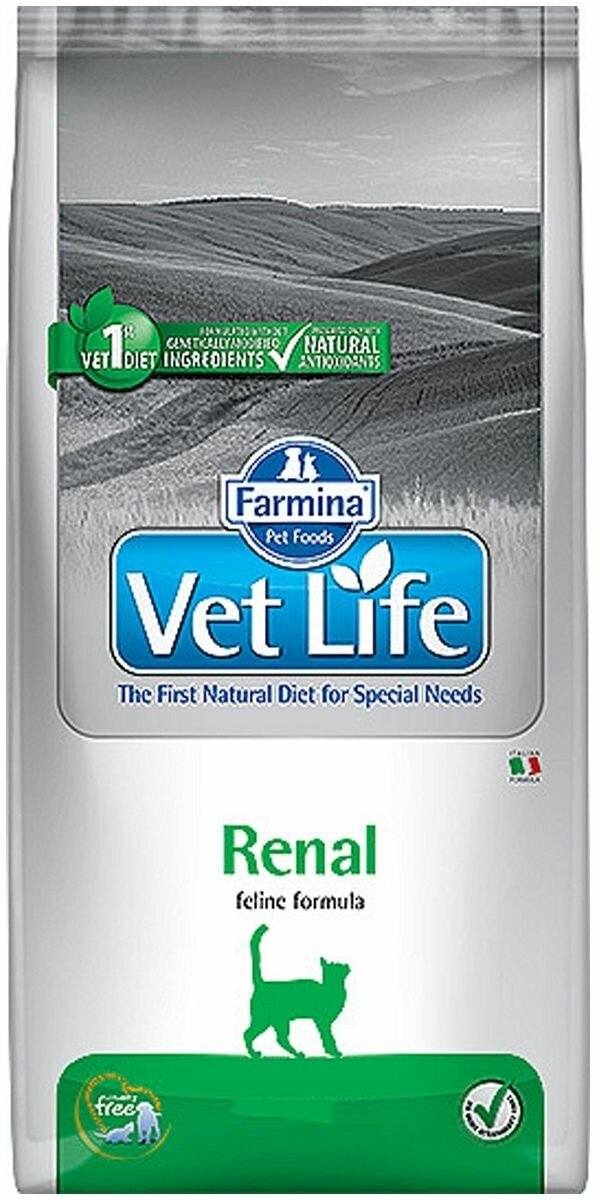 Сухой корм Фармина Vet Life Renal для кошек при почечной недостаточности, 400гр