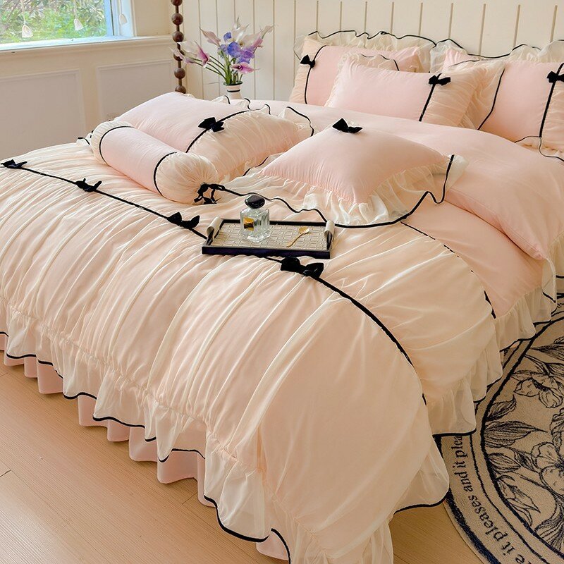 Комплект постельного белья Celine Peach Pink 1.8м стиль постельного белья четырехчастный для спальни