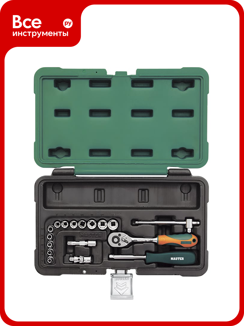 Набор головок с трещоткой AIST 1/4 дюйма 17 предметов 208117-M 00-00017963