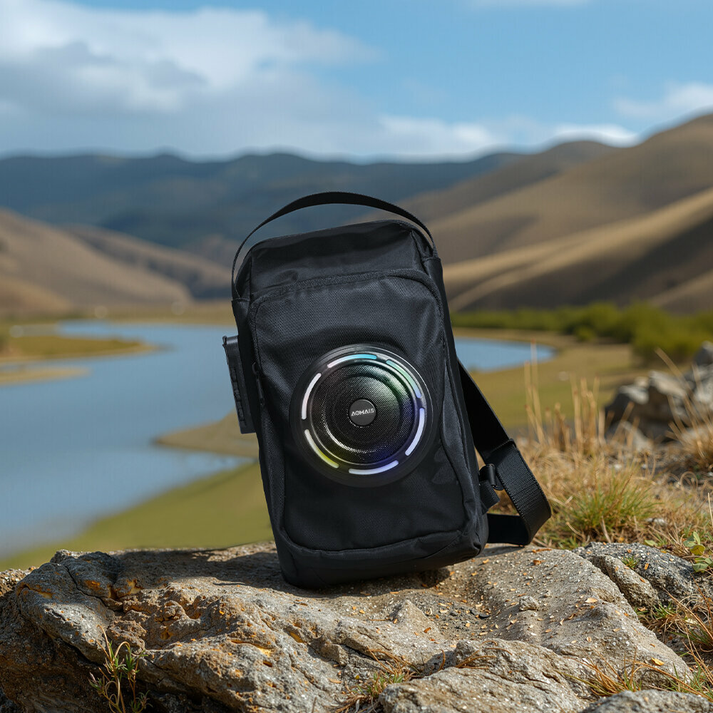 Рюкзак-колонка с мощным басом, подсветкой, 2500 мАч и , IPX5 | Для вечеринок, пикников, путешествий (S-С кодовым замком)