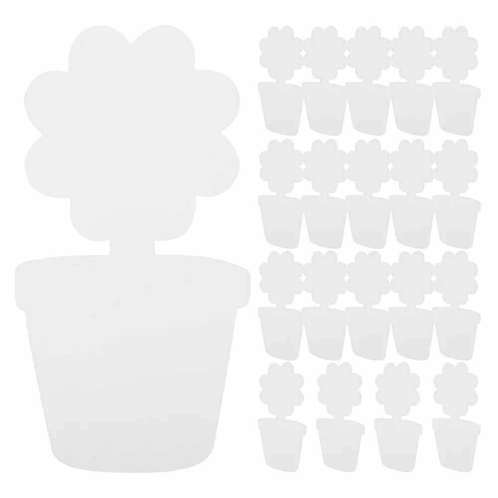 Белые картонные заготовки цветочных горшков для раскрашивания и творчества, 20 штук