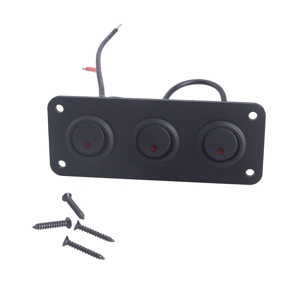Универсальная Панель Переключателей 12В (1-5 Полос) С USB Для Автомобиля, Лодки, red 3 button