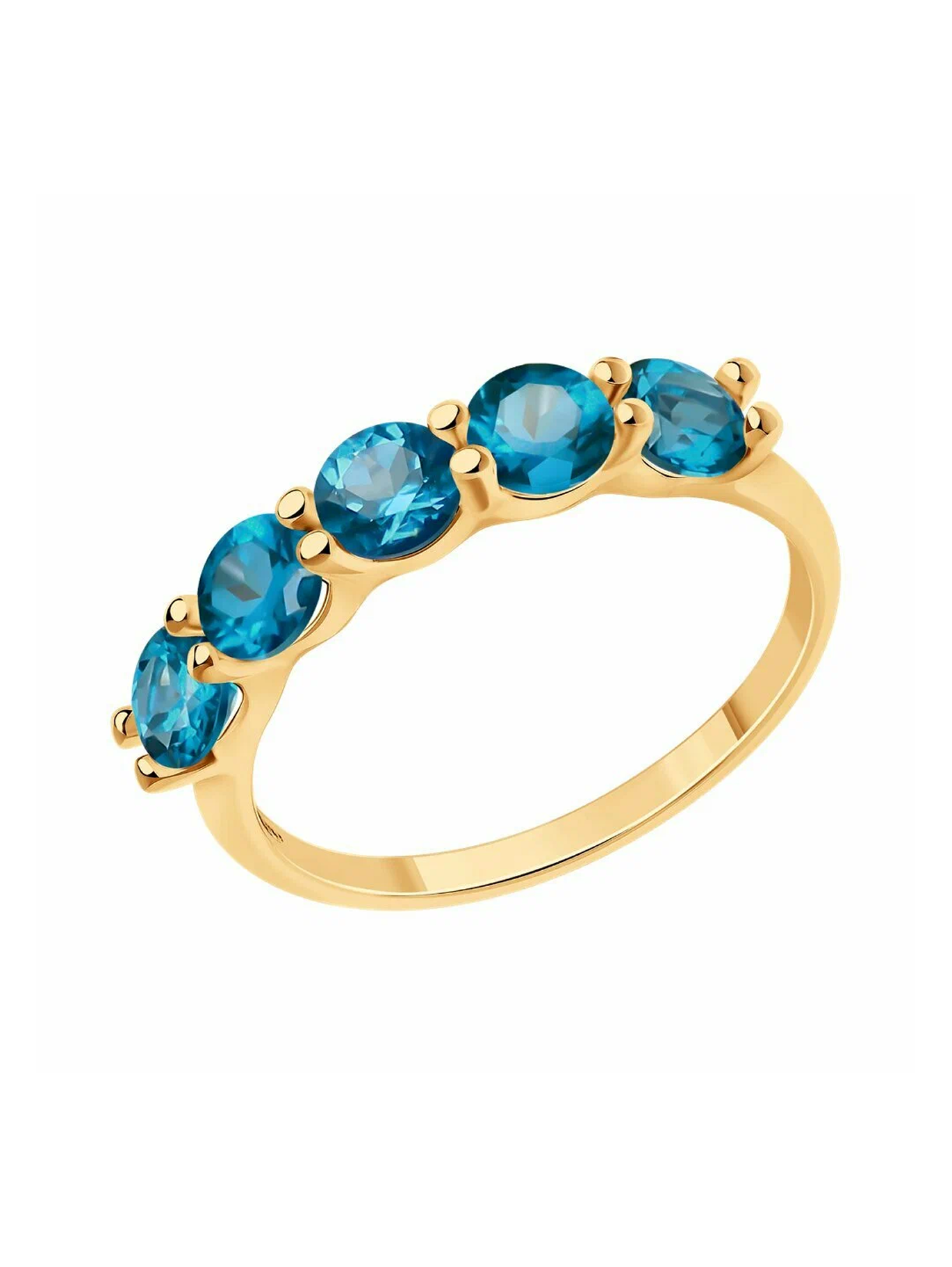 Кольцо, красное золото, 585 проба, Лондон топаз