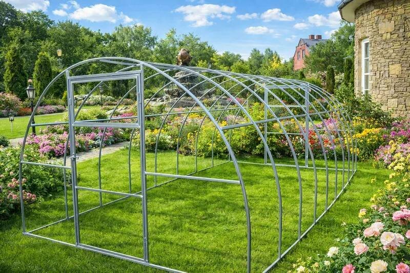 Каркас теплицы "Дачная" 3х4м/ каркас 20х20 оцинкованный/без поликарбоната/ шаг дуги 0,65м/Завод Металлосфера