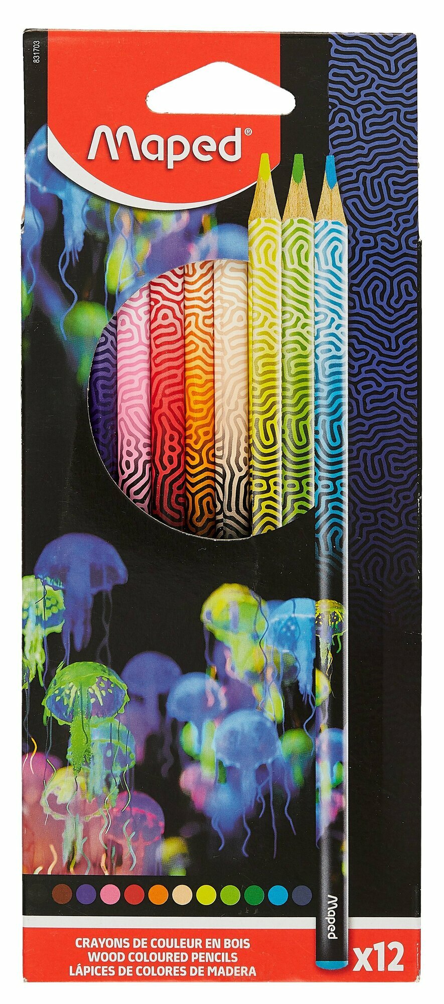 Карандаши цветные Deepsea Paradise, ударопрочные 12 цветов 2,9 мм