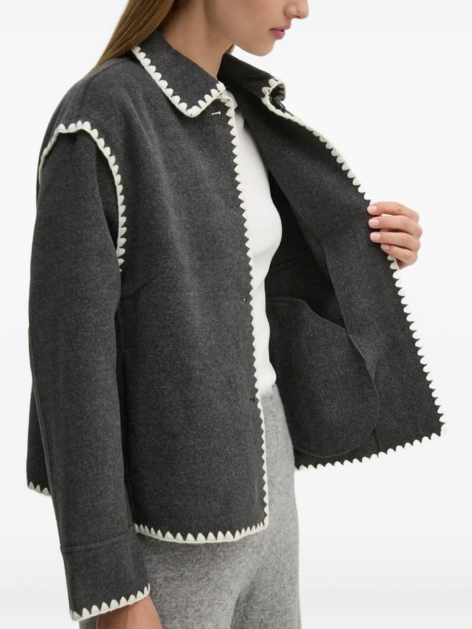 Куртка Oui Contrast-trim button jacket, размер 40 — фото 1