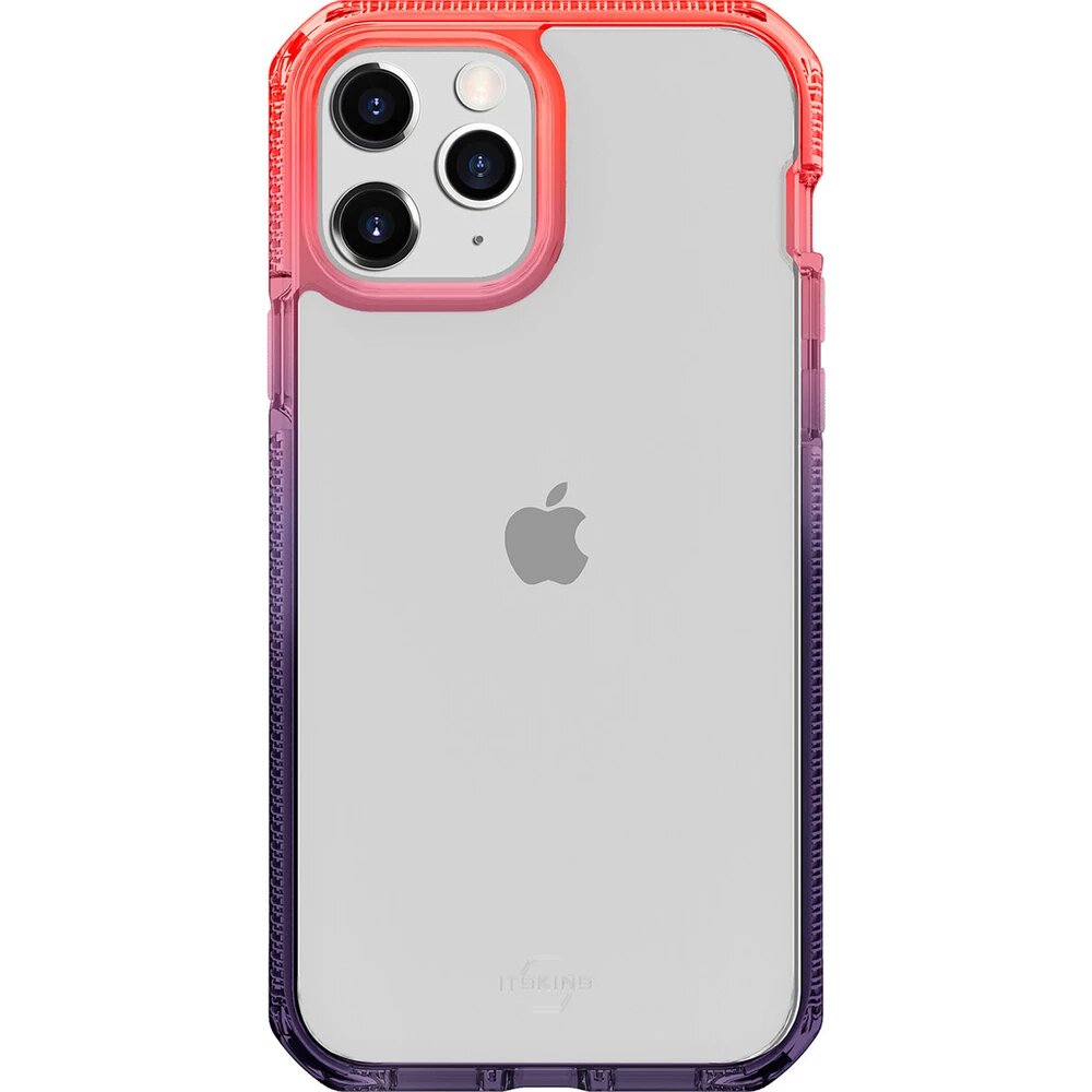 Чехол-накладка ITSKINS SUPREME PRISM для Apple iPhone 12/12 Pro (6.1) коралловый/черный