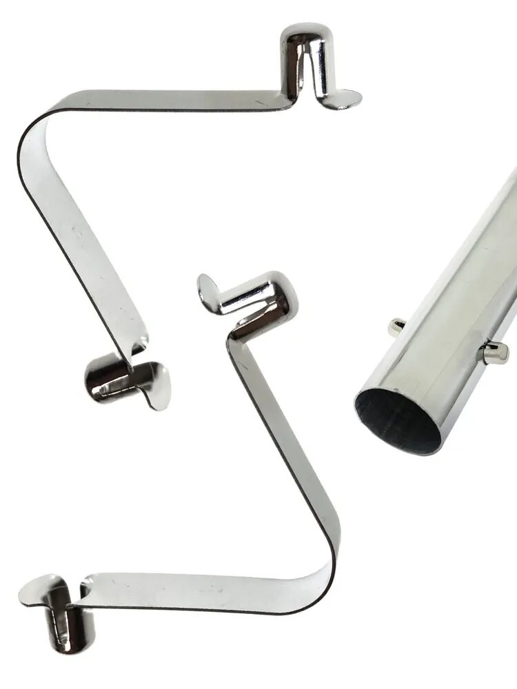 Комплект пружинных кнопочных фиксаторов V-образных для труб 30-35 мм с двумя кнопками D8x11,5 мм (2 шт.)