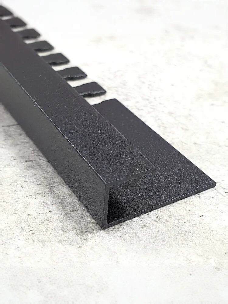 Профиль L-образный алюминиевый наружный для плитки 10мм 2.7м Черный муар