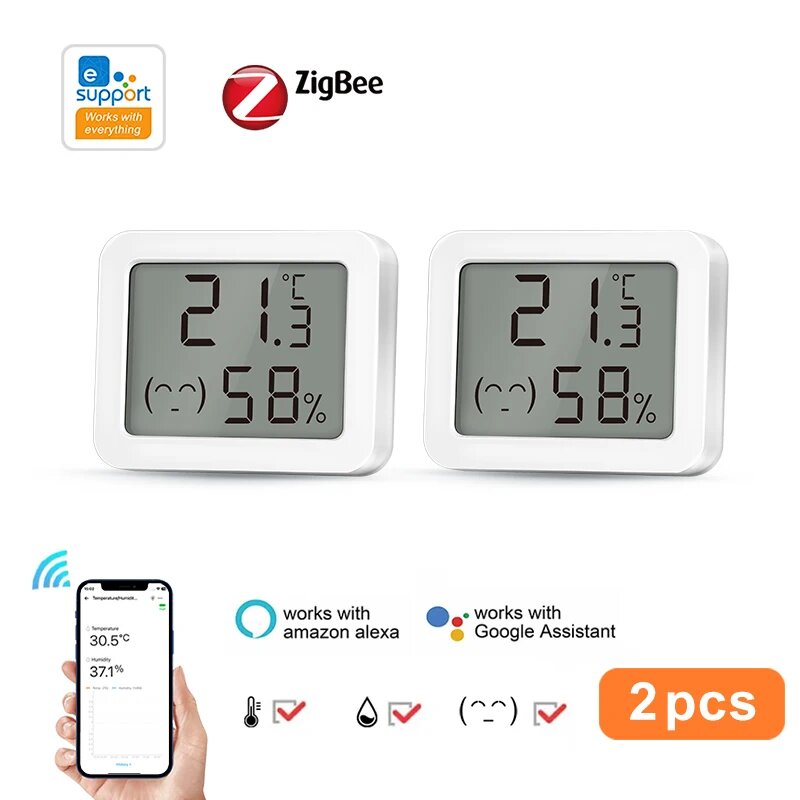 Датчик температуры и влажности ZigBee 2шт, белый