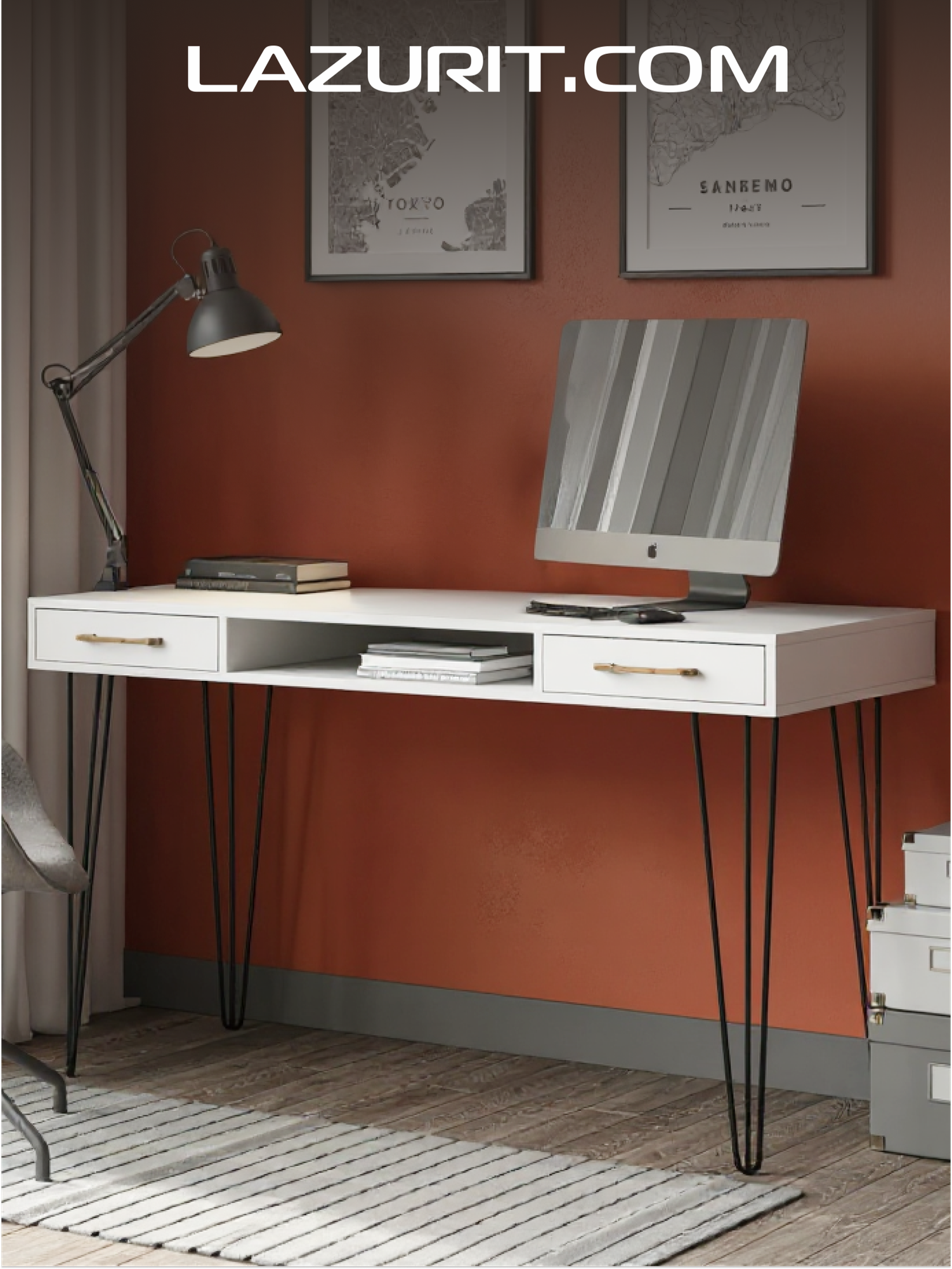 Стол письменный для школьника с ящиками Кассия Lazurit Белый компьютерный 140х83,2х60 см