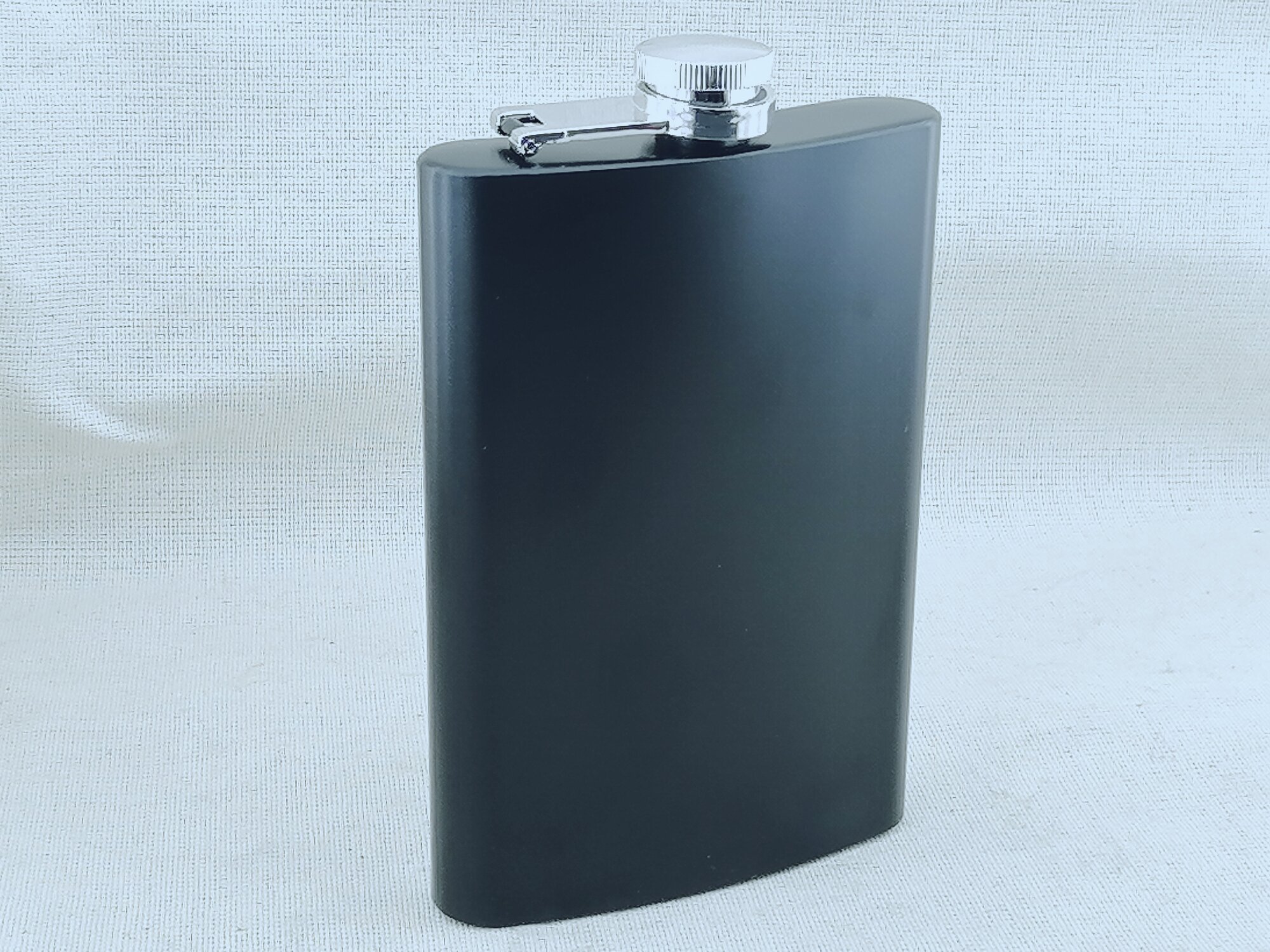 Фляжка плоская из нержавейки 270 мл - фляга-подарок в подарочной коробке чёрного цвета