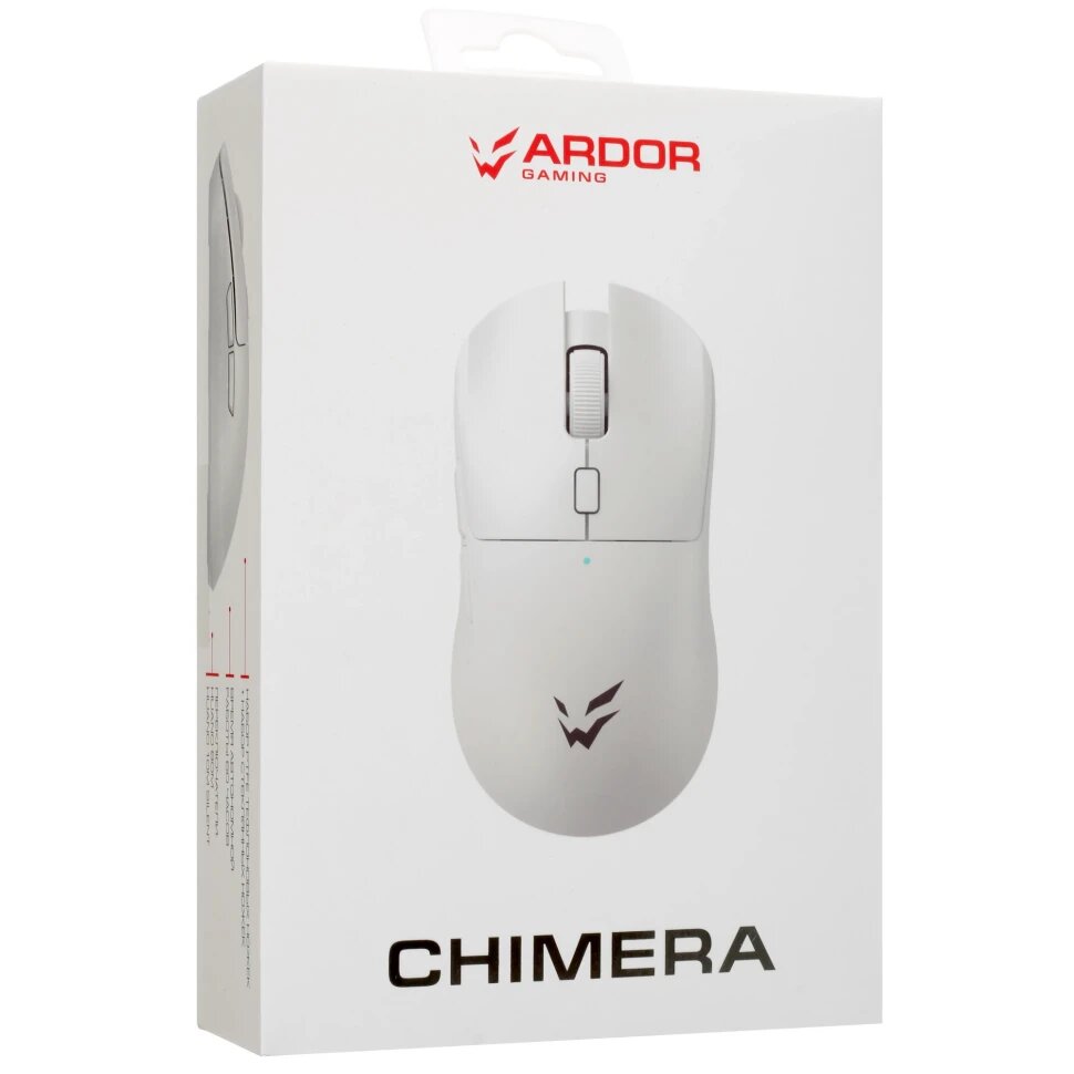 Мышь беспроводная/проводная ARDOR GAMING Chimera, светодиодный, белый
