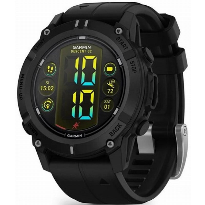 Умные часы Garmin Descent G2, Black with Black Band