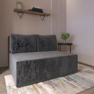 Кресло-кровать КМК, велюр, ЛДСП, пенополиуретан, раскладное, темно-серый