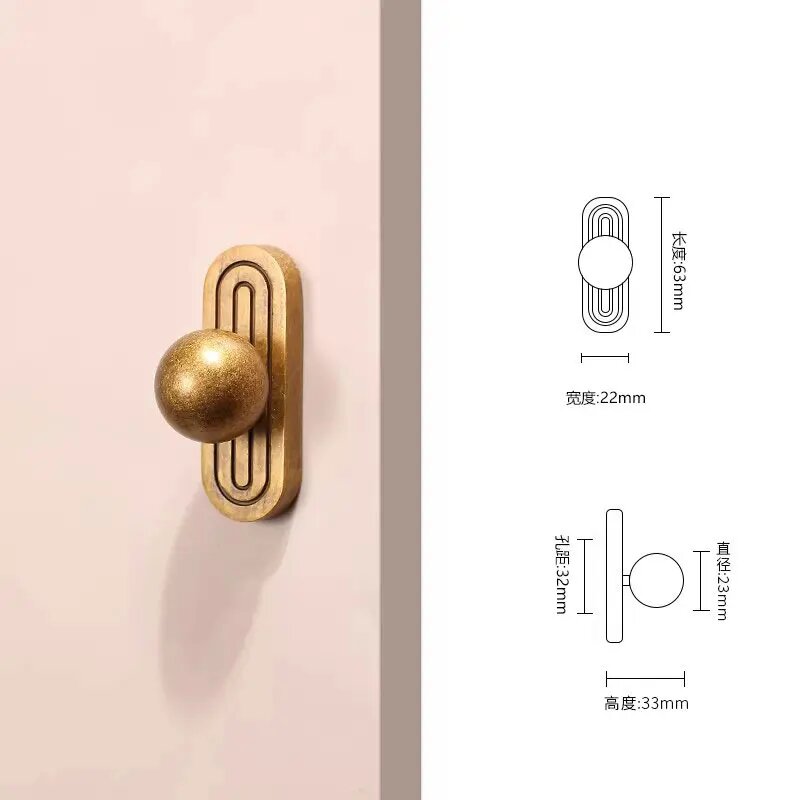 Ручка для двери Antique brass 32mm