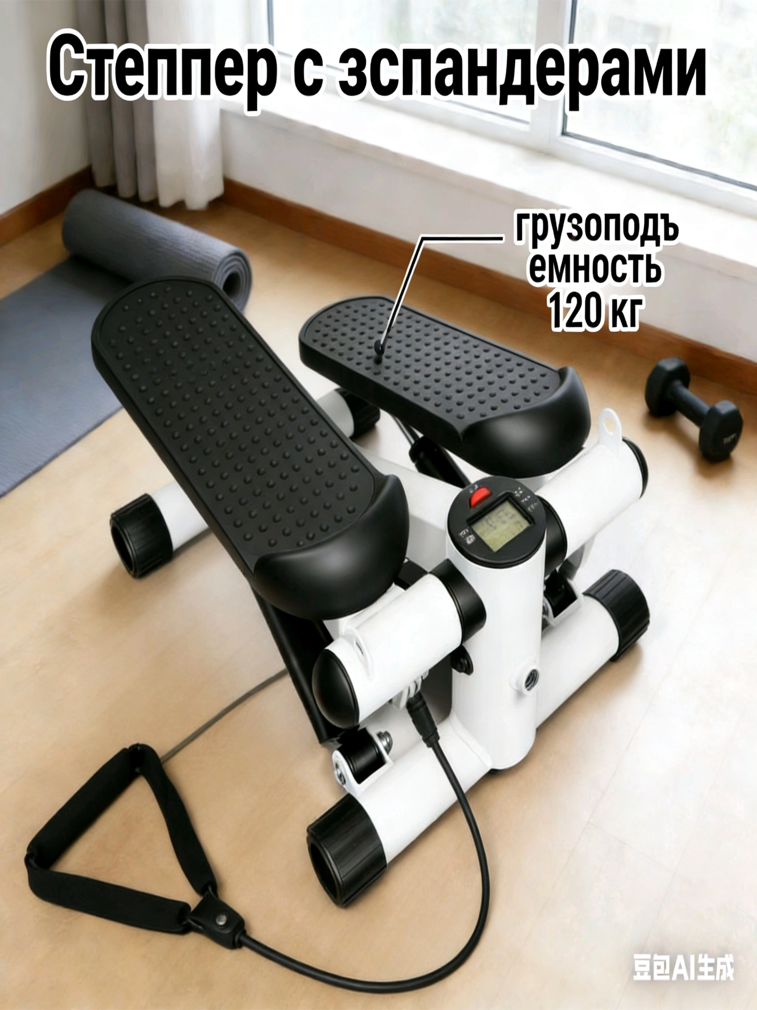 Степпер-тренажер, для похудения бедер и живота, с эспандером