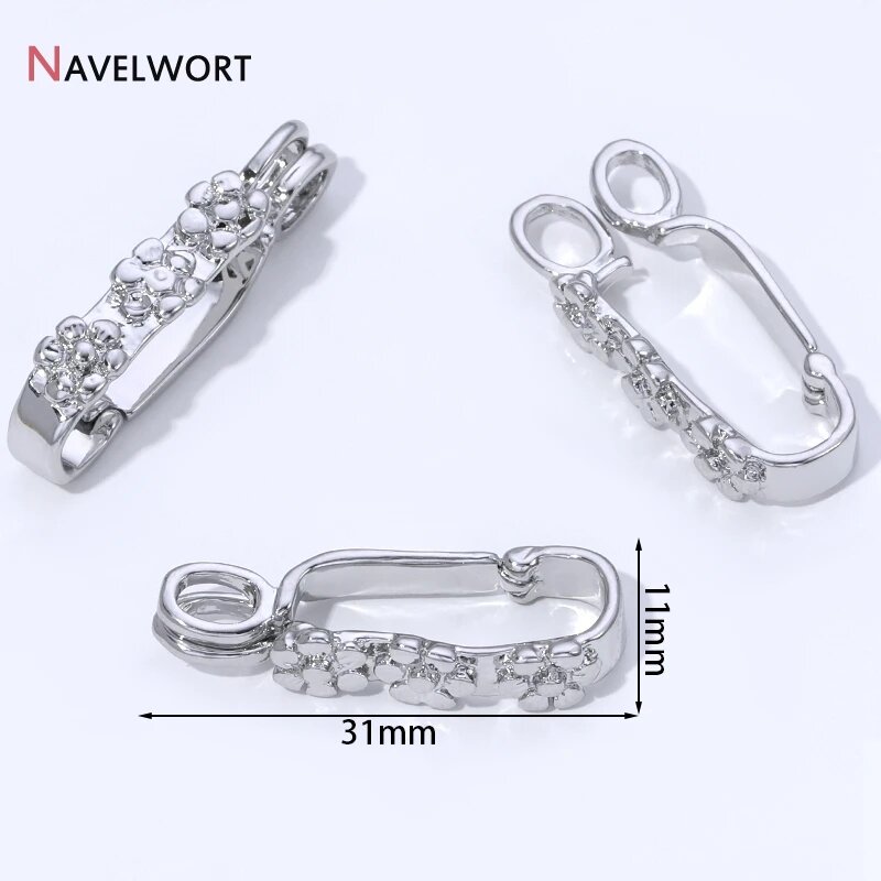 Бейлы для подвесок, Позолоченный 18-каратным золотом латунный 2 pieces, Rhodium plated