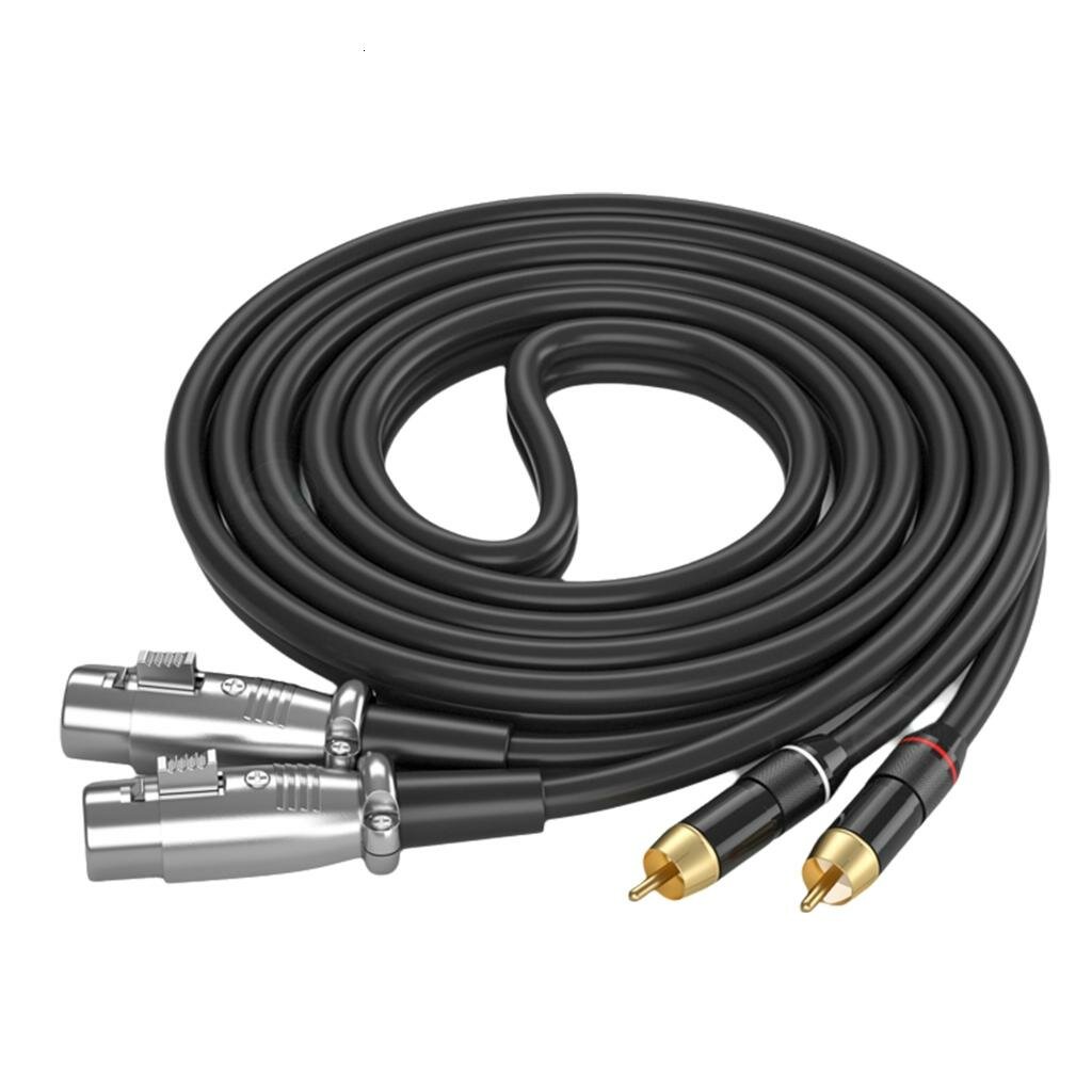 Прочный кабель для микрофонов для подключения линейных выходов усилителей, 8m - Разъем RCA-XLR BK