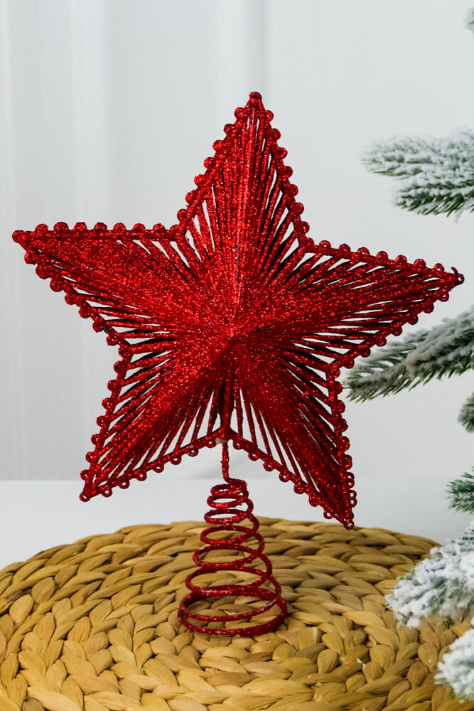 Ёлочная верхушка звезда 'дарби', металл, красная, 26 см, Due Esse Christmas XNA16011031