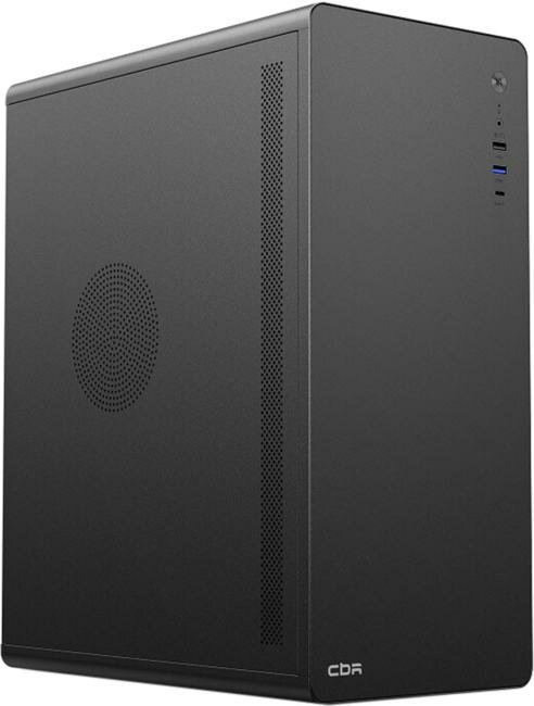 CBR Корпус ATX Miditower U500, без БП, 1*USB 3.0 Type-C, 1*USB 3.0, 1*USB 2.0, HD Audio+Mic, Black [PCC-ATX-U500-WPSU]