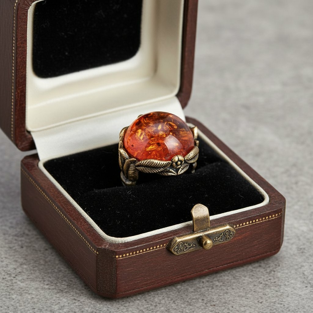 Кольцо, янтарь