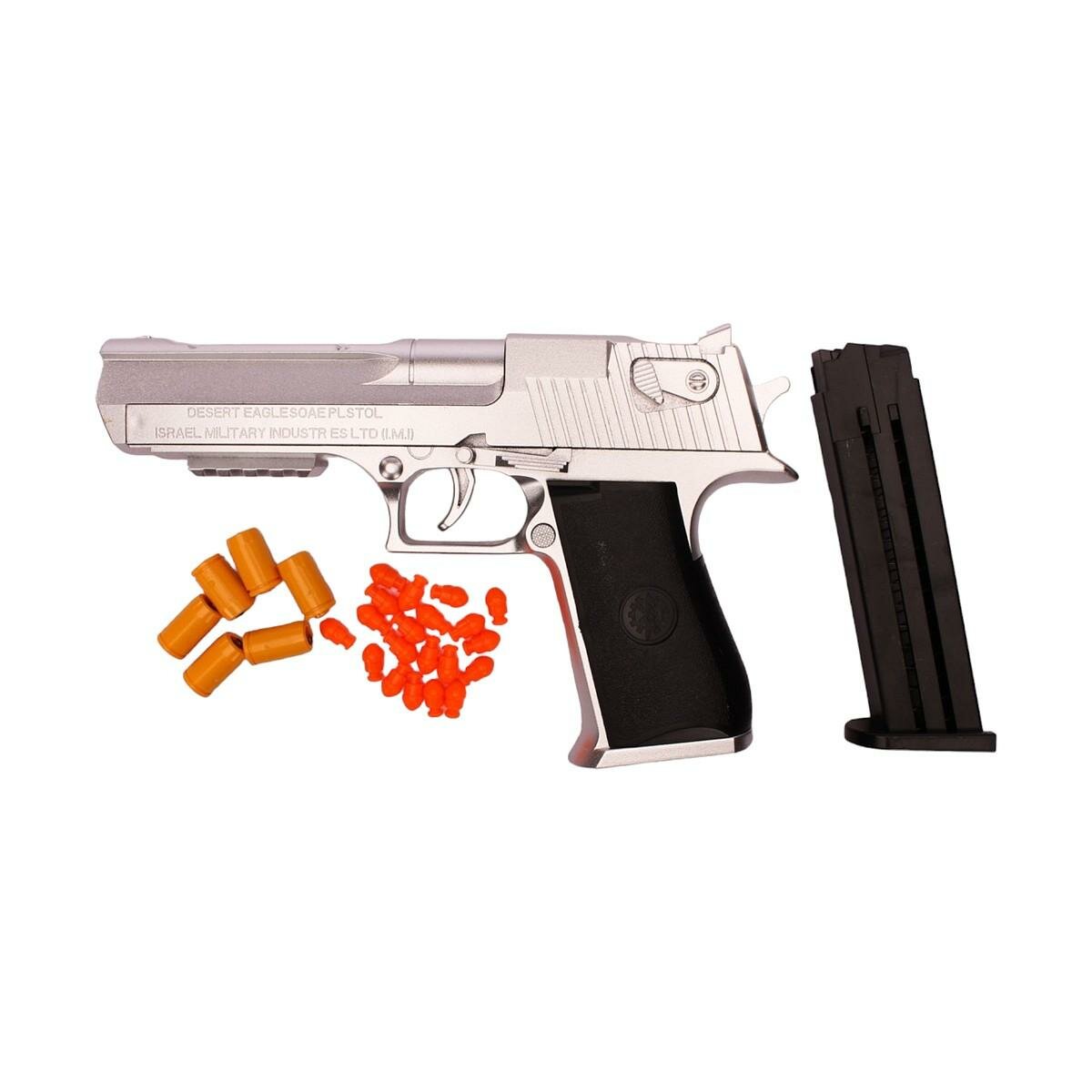 Пистолет с мягкими пулями для безопасных игр, 998-23, пластик, 6 патронов